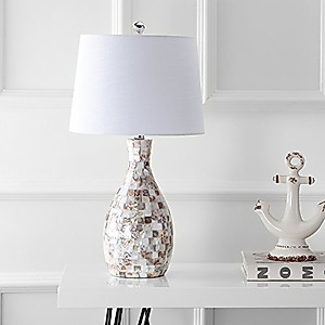 JONATHAN Y JYL1054A Verna 26.5" Seashell LED Table Lamp Coastal Contemporary Bedside Desk Nightstand Lamp for Bedroom Living Room Office College Bookcase LED Bulb Included, Ivory/Beige