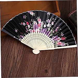 MUSISALY 2pcs fans handheld mini fan hand held fan folding fan mini handheld fan hand fans for women fan mini handheld fans mini hand fan floral fan Japanese-style Miss flowers