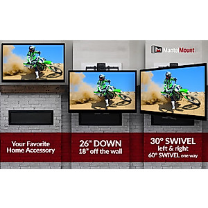 MantelMount MM700 Premier Fireplace TV Mount Pull Down Bracket for 50"-90" & 25-115 lb Televisions Above Mantel