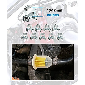 ESEWALAS 1/4" 5/16" Inch ID Fuel Line Kits,include 6Ft Fuel Line+2Pcs Gas Inline Fuel Filters with Magnet+10Pcs Adjustable Mini Fuel Hose Clamps,Fuel Line Hose with Fuel Filter Replacement.(1/4"(6MM))