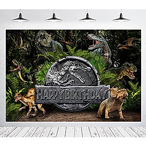 Dinosaur Themed Backdrop for Kids Boys Happy Birthday Party Teens Birthday Dinosaur Photography Background Jungle World Photography Backdrops 7x5ft