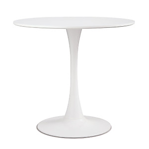 Gecheer 31.5" H White Tulip Table Mid-Century Dining Table with Round MDF Table Top, Pedestal Dining Table, End Table Leisure Coffee Table