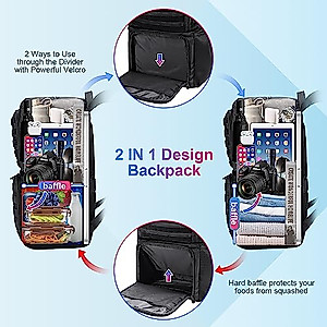 BERTASCHE Lunch Backpack, Laptop Backpack 15.6 inch Work Backpack w/Insulated Cooler Lunch Box for Men Women, Casual Daypack for Work Commuter Picnic College