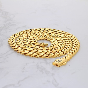 Nuragold 10k Yellow Gold 6mm Royal Monaco Miami Cuban Link Chain Bracelet, Mens Womens Fancy Box Clasp 6" 6.5" 7" 7.5" 8" 8.5" 9"