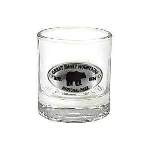 Americaware Whiskey 2 oz Shot Glass With Etched Smoky Mountains Medallion