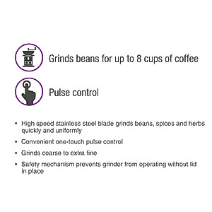 Salton Coffee, Spice & Herb Electric Grinder - Black