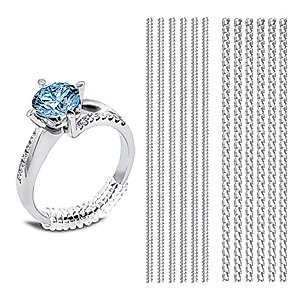 Invisible Ring Size Adjuster 2 Sizes of 12 Packs, Silicone Ring Size Adjuster for Loose Rings,for Men and Women,Spiral Silicone Tightener Fits Most Round Rings(6+6)
