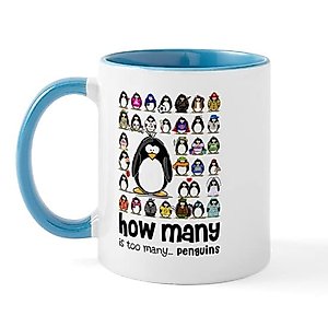CafePress Too Many Penguins Mug Ceramic Coffee Mug, Tea Cup 11 oz
