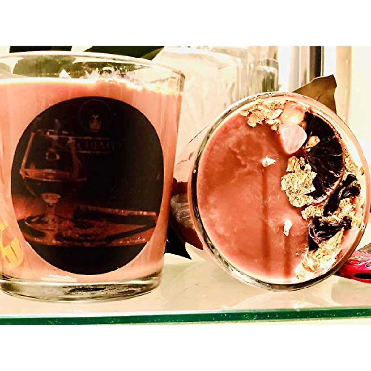 Crystals and Herb Soy Candles|Aromatherapy Candles|Reiki Crystals|Energy Candles|Strong Masculine Scent|Candle Gift Set For Him|Scented Soy