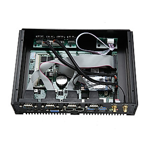 KINGDEL Powerful Mini Desktop Computer, Fanless Industrial PC, i5 Dual Core CPU, 4GB RAM, 128GB SSD, 2xNICs, 4xUSB 3.0, 4xCOM RS232, HD Port, Metal Case