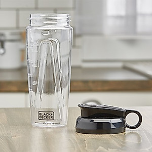 BLACK+DECKER PowerCrush Personal Blender Jar with Travel Lid, Clear, PBJ1650 Small