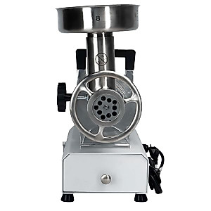 MEAT! .5 HP Dual Meat Grinder with 3 Stuffing Tubes, 2 Stainless Steel Grinding Plates, and a Stainless Steel Stuffing Plate for Making Ground Meat