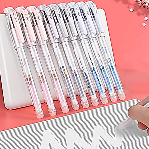Erasable Gel Pens Pack Of 12, 0.5mm Fine Point, Make Mistakes Disappear, Light Black Inks for Drawing Writing Planner and Crossword Puzzles