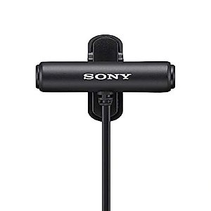 Sony Compact Stereo Lavalier Microphone ECMLV1,Black, Small