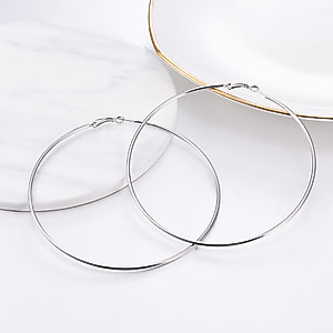 Stainless Steel Hoop Earrings Womens Jewelry Circle Round Vintage Huggie Earrings Women