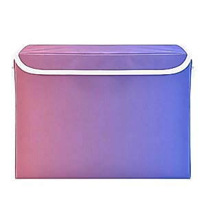 innewgogo Red Blue Gradient Storage Bins with Lids for Organizing Foldable Storage Bins with Handles Oxford Cloth Storage Cube Box for Pets Toys