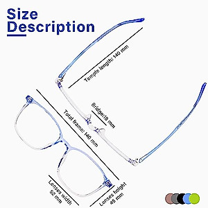 FONHCOO Blue Light Blocking Glasses Women Men TR90 Fashion Round Frame Transparent Eyewear Anti UV Glare Computer Blue light Glasses for Women Men