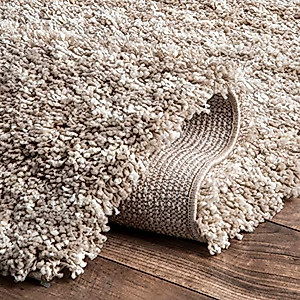 nuLOOM Cuellar Chevron Shag Area Rug, 9x12, Cream