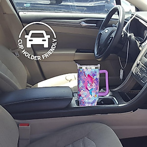 sgqjdpmc 40 oz Mermaid Tumbler with Handle and Straw Lid 40oz Mermaid Themed Gifts Steel Insulated Travel Coffee Cup