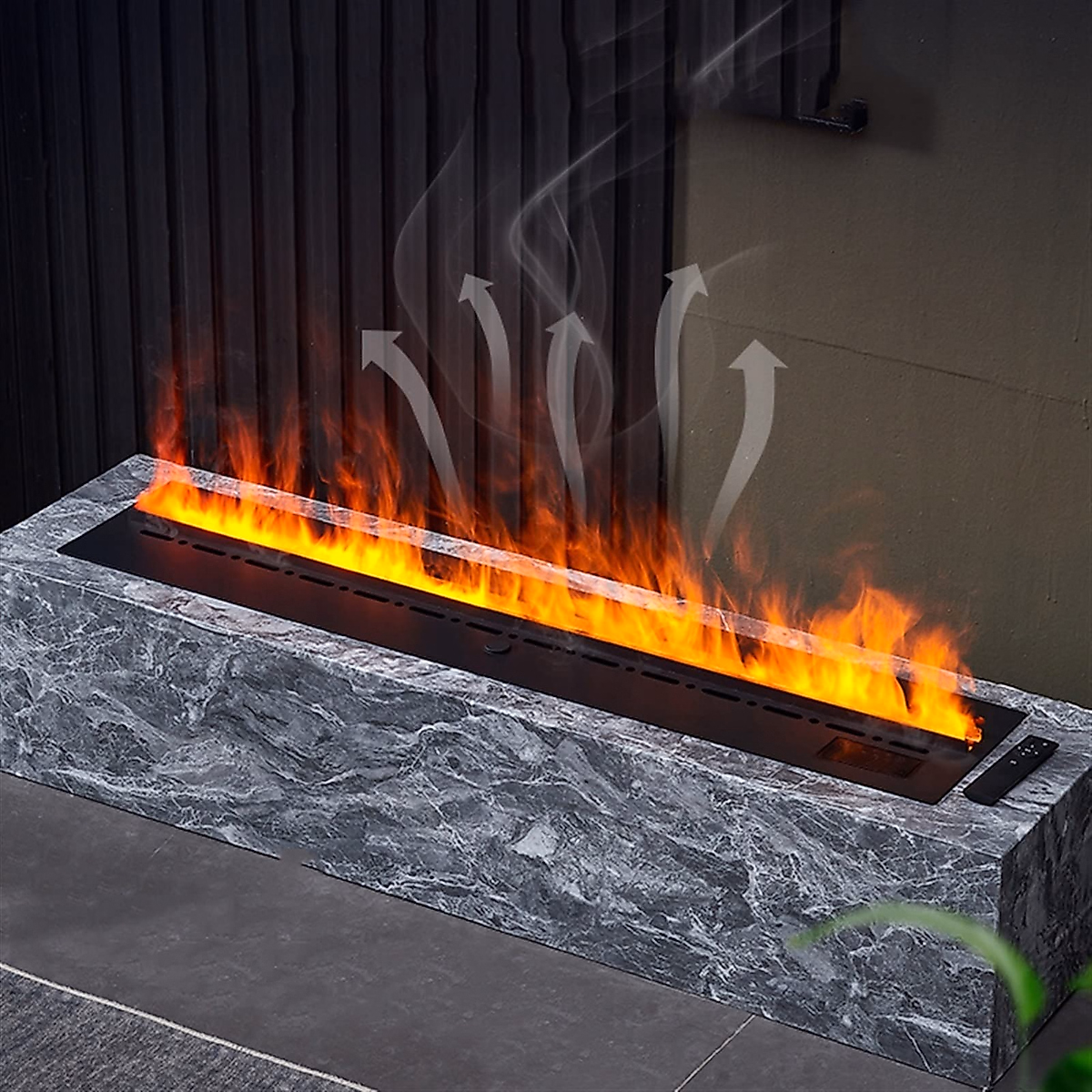 Water Vapor Fireplace Recessed Electric Fireplace with Realistic Flame, Ultra Thin and Low Noise, Touch Screen Control Panel with Remote Control Electric Fireplace Stove (Color : 1000mm)