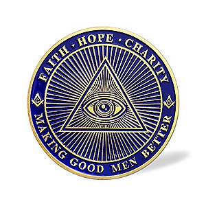Masonic Challenge Coin Blue Lodge Freemasonry Coin