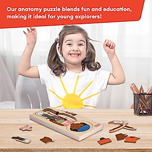 Kidzlane Boy Wooden My Body Puzzle for Toddlers & Kids - 29 Piece Boys Anatomy Puzzle Kid Play Set - Anatomy for Kids, Skeleton Toys for Kids Ages 3 Plus