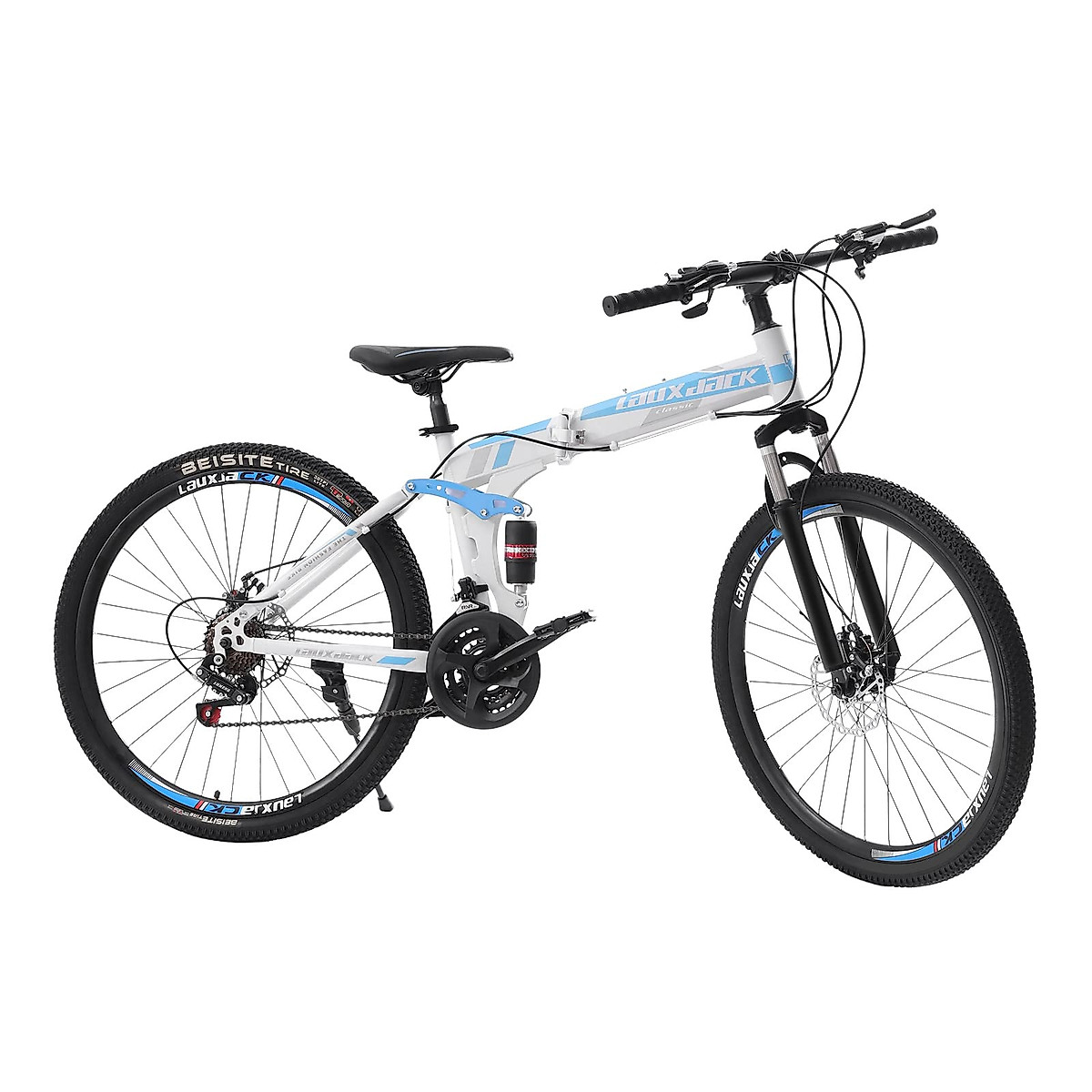 YIYIBYUS 26 inch Foldable Mountain Bike 21 Speed Full Suspension Folding Bicycles with High-Carbon Steel,Double Disc Brake Outroad MTB Bicycles for Adults Men Women