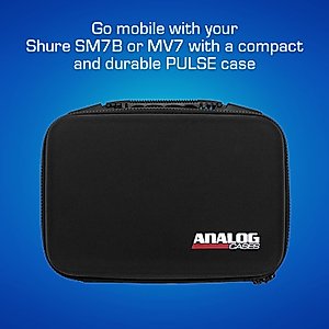 ANALOG CASES Shure SM7B / MV7 Case - Custom-Fitted Compact PULSE Hard Case for Travel
