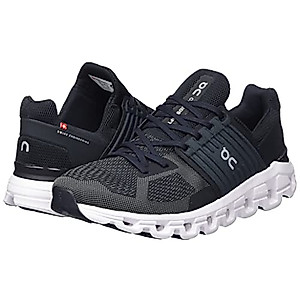 On Men's Cloudswift Sneakers, Black/Rock, 10 Medium US