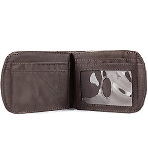 Big Skinny Men's Curve Leather Bi-Fold Slim Wallet, Holds Up to 20 Cards, Brown