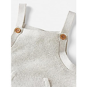 little planet by carter's unisex-baby Organic Cotton Sweater Knit Overalls, Subtle Grey Heather, 18 Months