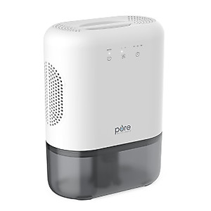 Pure Enrichment® PureDry™ Elite Dehumidifier – Extra-Large 2L Water Tank with Auto Shut-Off, Removes 20 oz. (600 mL) per day of Moisture from Closets, Bathrooms, RVs, Basements, Bedrooms, and Offices