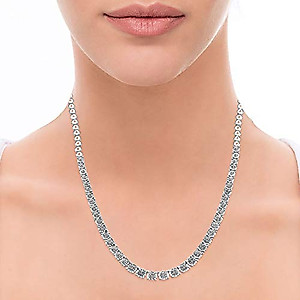 Beyond Brilliance Bezel Set 1/3 Carat Natural Diamond Tennis Necklace in Sterling Silver -18 inch | Miracle Plated Round Cut Diamond Necklace | Fine Jewelry for Women | Gift Box Included