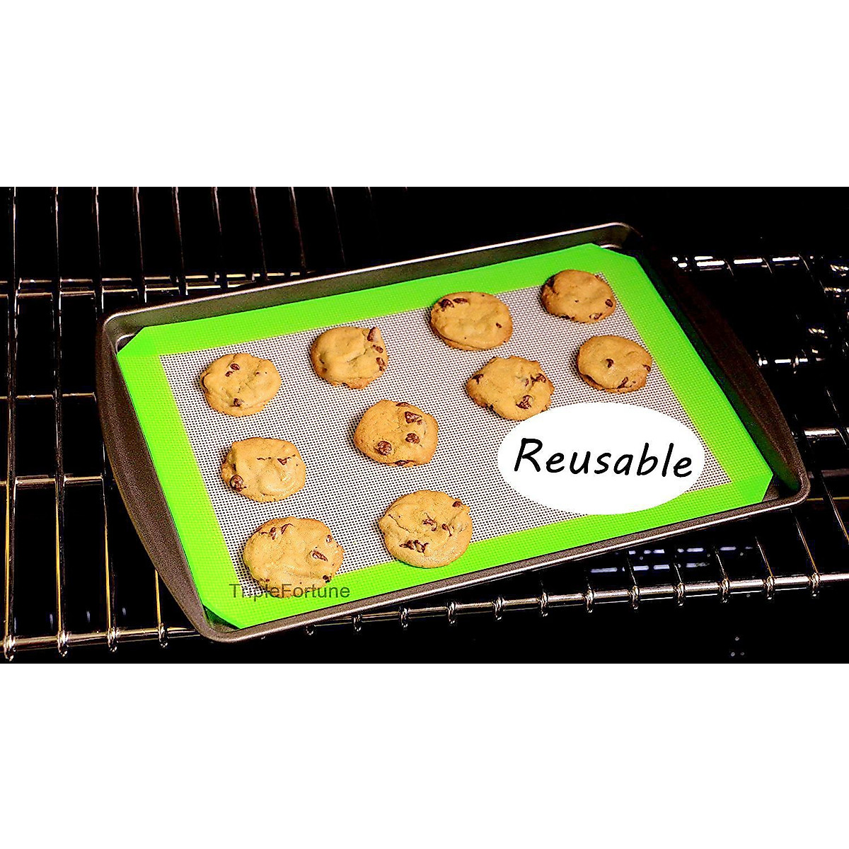Silicone Baking Mat - Set of 2 Nonstick Cookie/Macaron/Pastry Sheets (Quarter Sheet(11.5"x8.5") 2pk)
