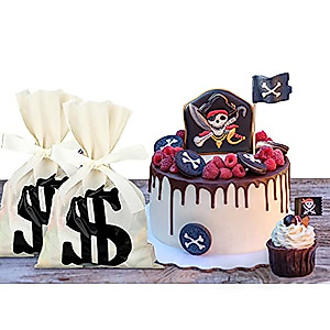 100 Pack Candy Cellophane Bag, Favor Bag with Ribbon, Cello Bag Party Bag for Independence Day Halloween Christmas Racing Car Style, 6 x 9 Inches ()