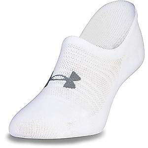 Under Armour Women's Breathe Lite Ultra Low Socks, Multipairs , White (3-Pairs) , Medium