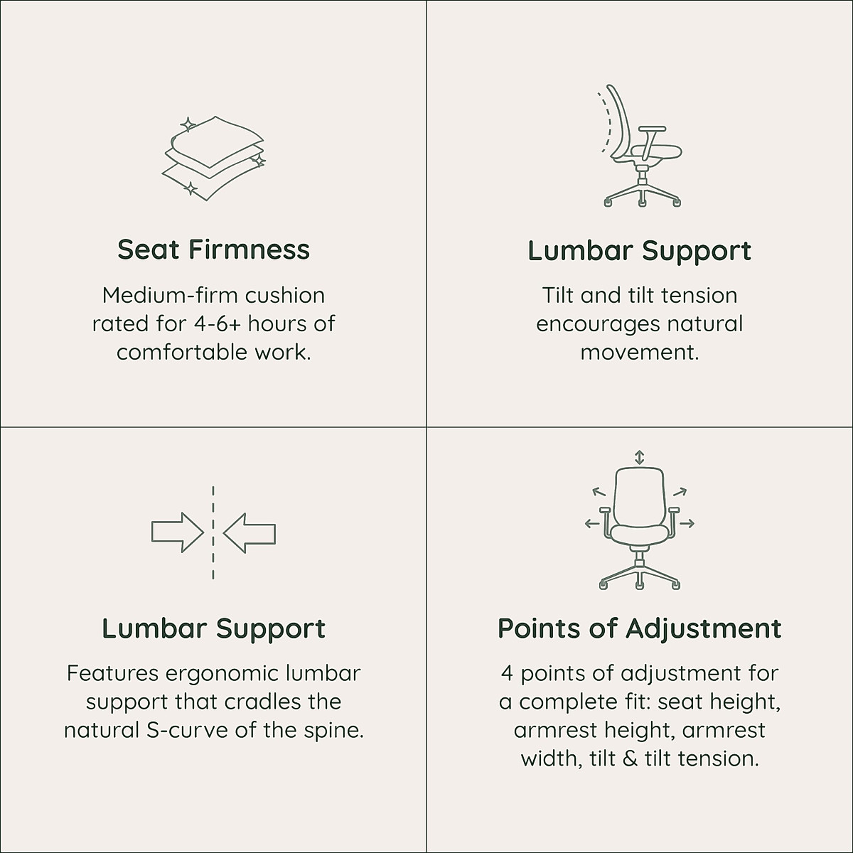 Branch Daily Chair - Vegan Leather Office Chair with Swivel, Lumbar Rest, and Adjustable Armrests - Comfortable Seating for Improved Posture and Productivity - Dune