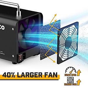 VIARRTCO Ozone Machine Generator 30000mg/h - 6000+ Sq. Ft. Ozone Machine Odor Removal for Home and Car with 120min timer All Metallic Black