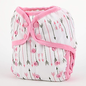 One Size Cloth Diaper Cover Snap with Double Gusset (Pink Arrows)