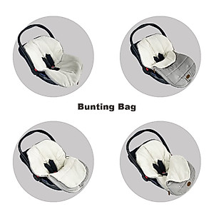 CozyMe Car Seat Cover for Infant Comes with Ultra Soft Fleece Carseat Bunting Bag for Winter, Infant Footmuff for Winter