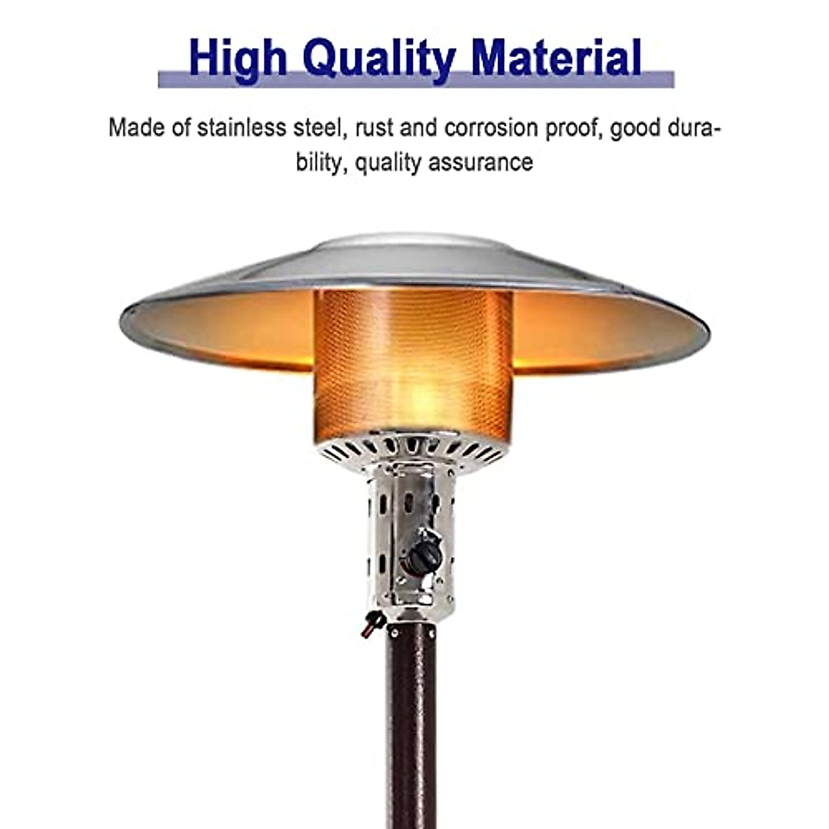 PIONOUS Powerful 41,000 BTU Patio Heater Tall Standing Hammered Finish Garden Outdoor Heater Propane Standing - 5 Set, Bronze