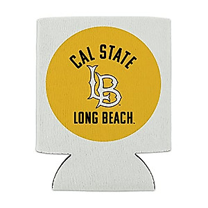California State University Long Beach Dirtbags logo Can Cooler - Drink Sleeve Hugger Collapsible Insulator - Beverage Insulated Holder