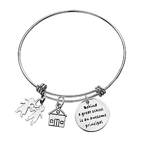Xiahuyu Principal Gifts School Principal Bracelet Behind a Great School is an Awesome Principal Bracelet Principal Appreciation Gifts Christmas Birthday Retirement Gifts End of School Year Gifts