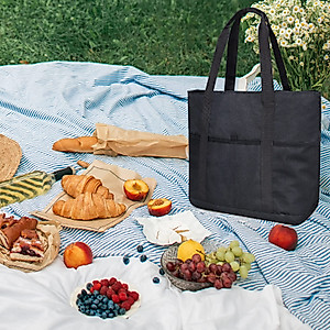 Bsfming Large Insulated Cooler Bag with Removable Liner, 20"L x 16"H x 8"W, Black