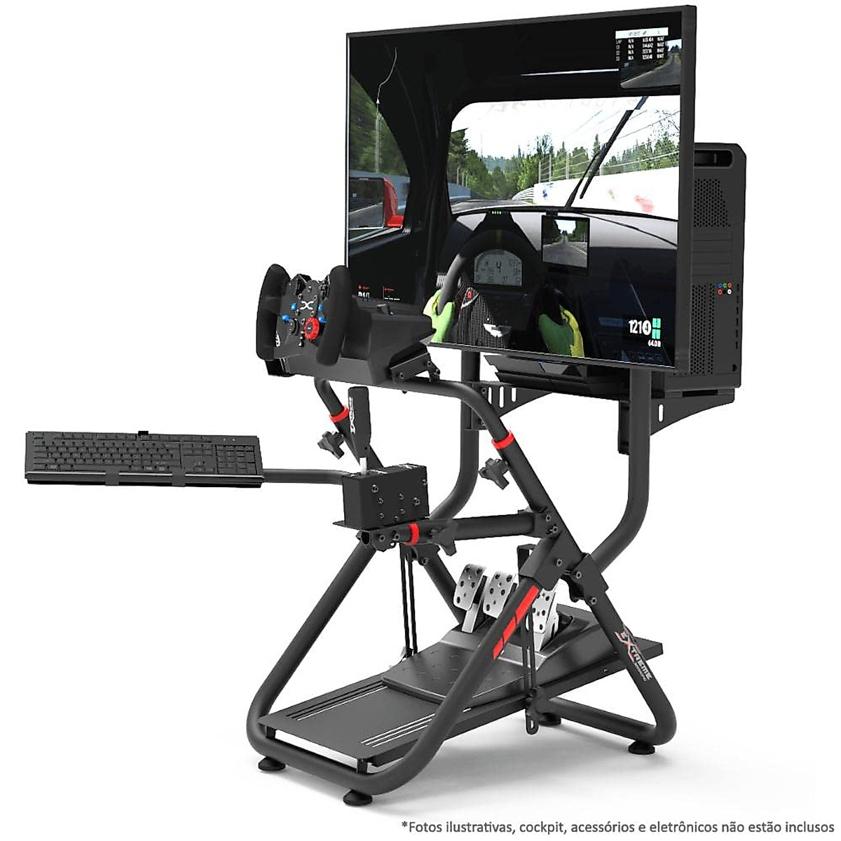 Extreme Sim Racing Tv Stand Add-on Upgrade for Wheel Stand SXT V2 - Fits only SXT V2 - Suitable for TV sizes up to 50"