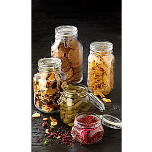 Bormioli Rocco Fido Clear Glass 5 Piece Canning Jar Set