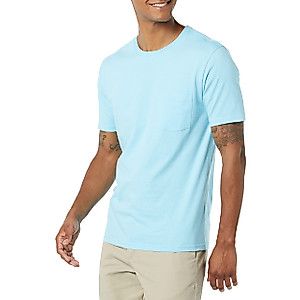 Amazon Essentials Men's Slim-Fit Short-Sleeve Crewneck Pocket T-Shirt, Pack of 2, Light Blue, X-Large