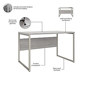 Bush Business Furniture Hybrid Computer Table Desk with Metal Legs, 48W x 30D, Platinum Gray
