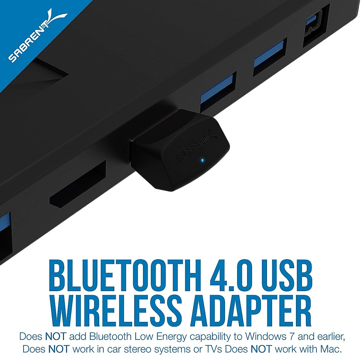 60W 10 Port USB 3.0 Hub Includes 3 Smart Charging Ports with Individual Power Switches and LEDs and 60W 12V/5A Power Adapter+USB Bluetooth 4.0 Micro Adapter for PC [v4.0 Class 2 with Low Energy Techno