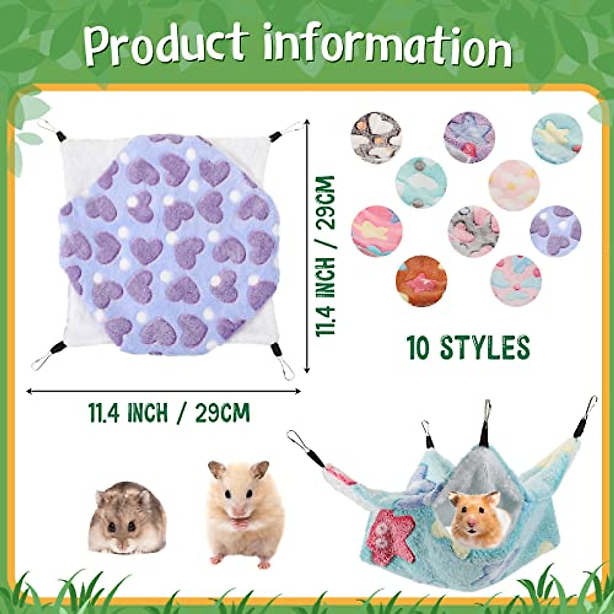 Silkfly 20PCS Guinea Pig Hammock Rat Hammock for Cage Pet Small Animal Hanging Hammock Hamster Ferret Bunkbed Hammock Cage Toy for Small Animals Chinchilla Parrot Sugar Glider Ferret Squirrel
